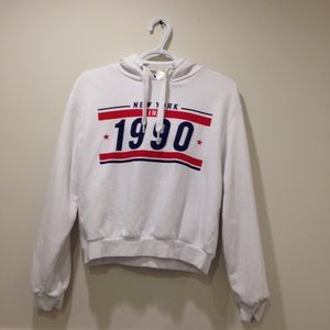 H&M | Sweaters | Hm White Slogan Graphic White Hoodie | Poshmark